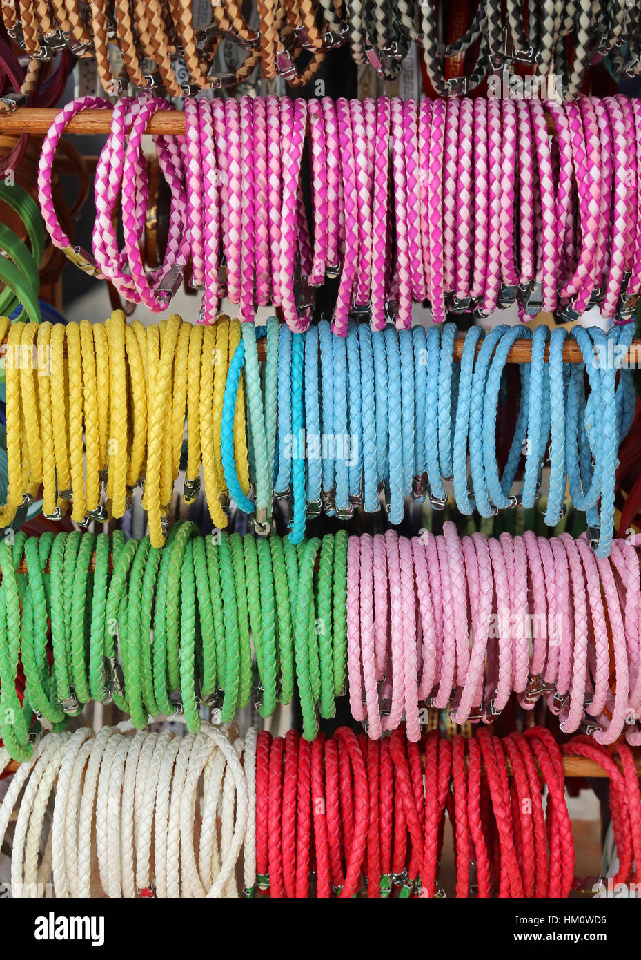 colored circles to decorate hair hairstyle of the young girls Stock ...
