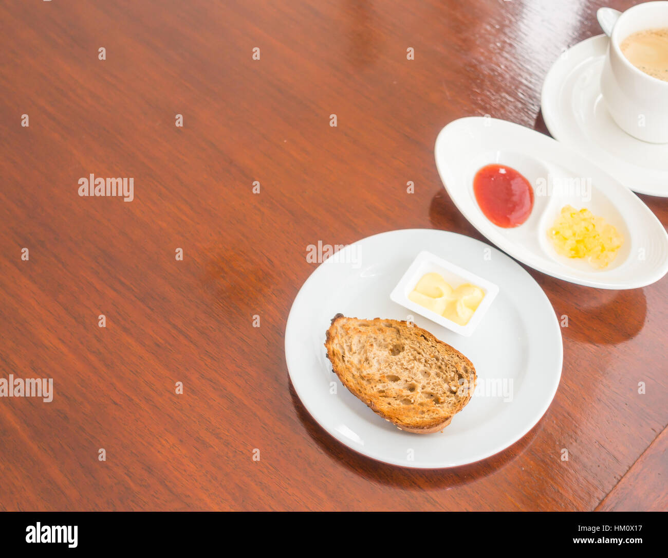 Breakfast with toast and coffee Stock Photo - Alamy
