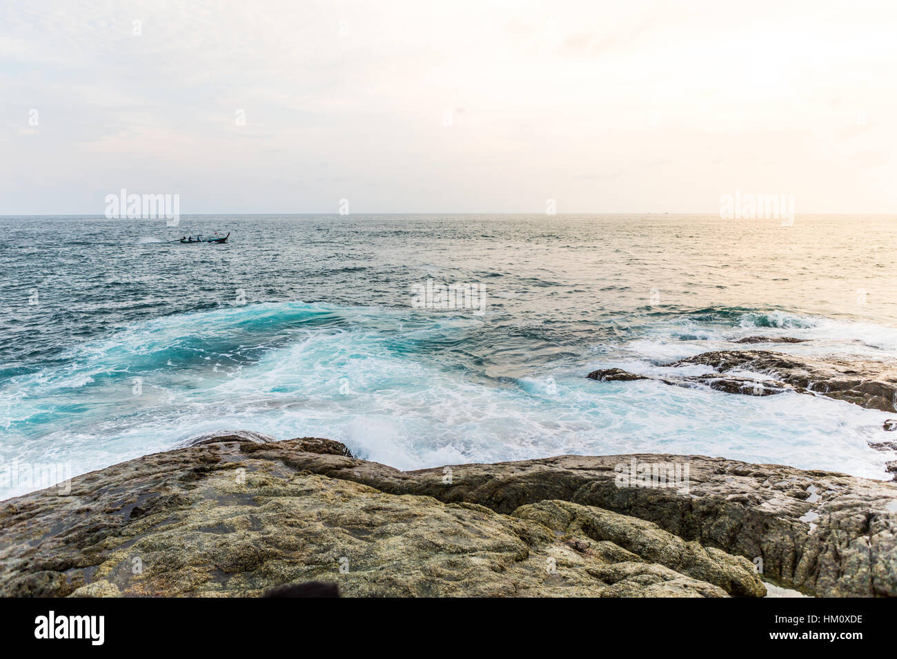 Rock and sea ( HDR processing effect Stock Photo - Alamy