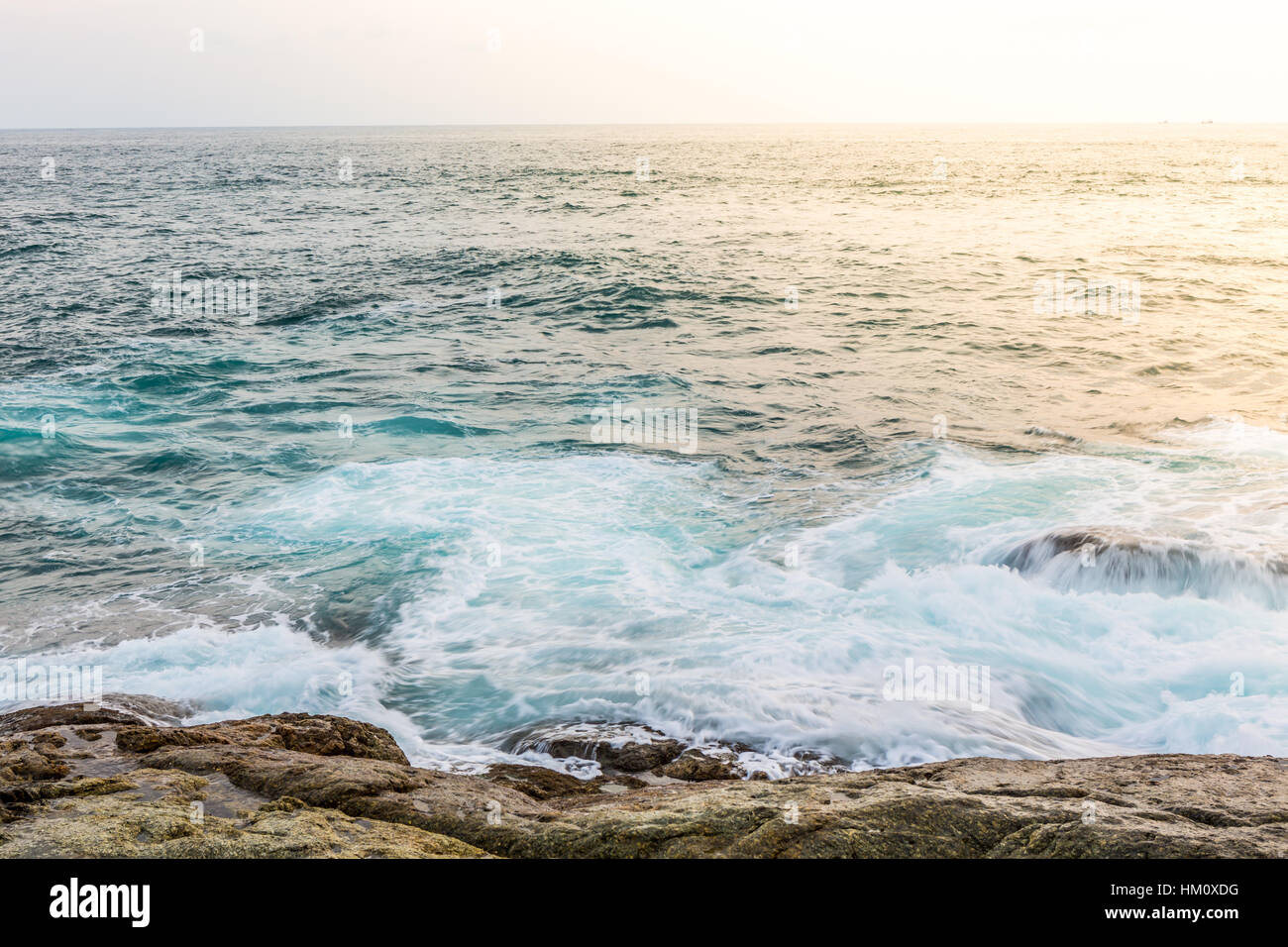 Rock and sea ( HDR processing effect Stock Photo - Alamy
