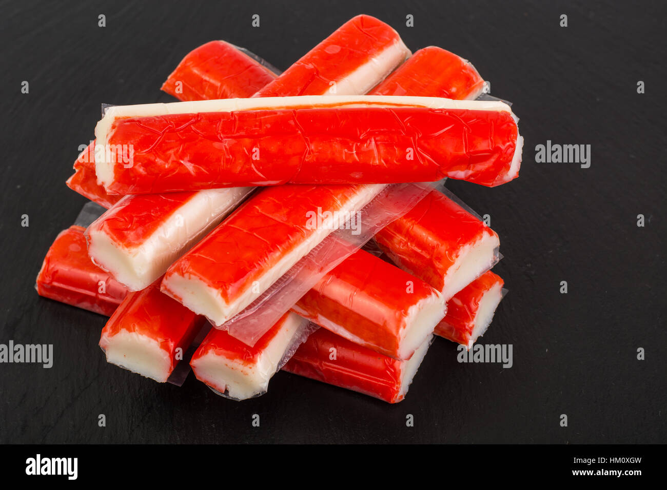 Crab sticks in plastic packaging Stock Photo - Alamy