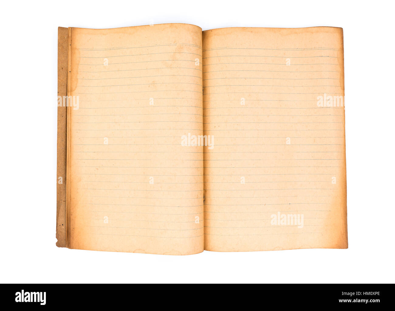 Open old book on white background Stock Photo - Alamy