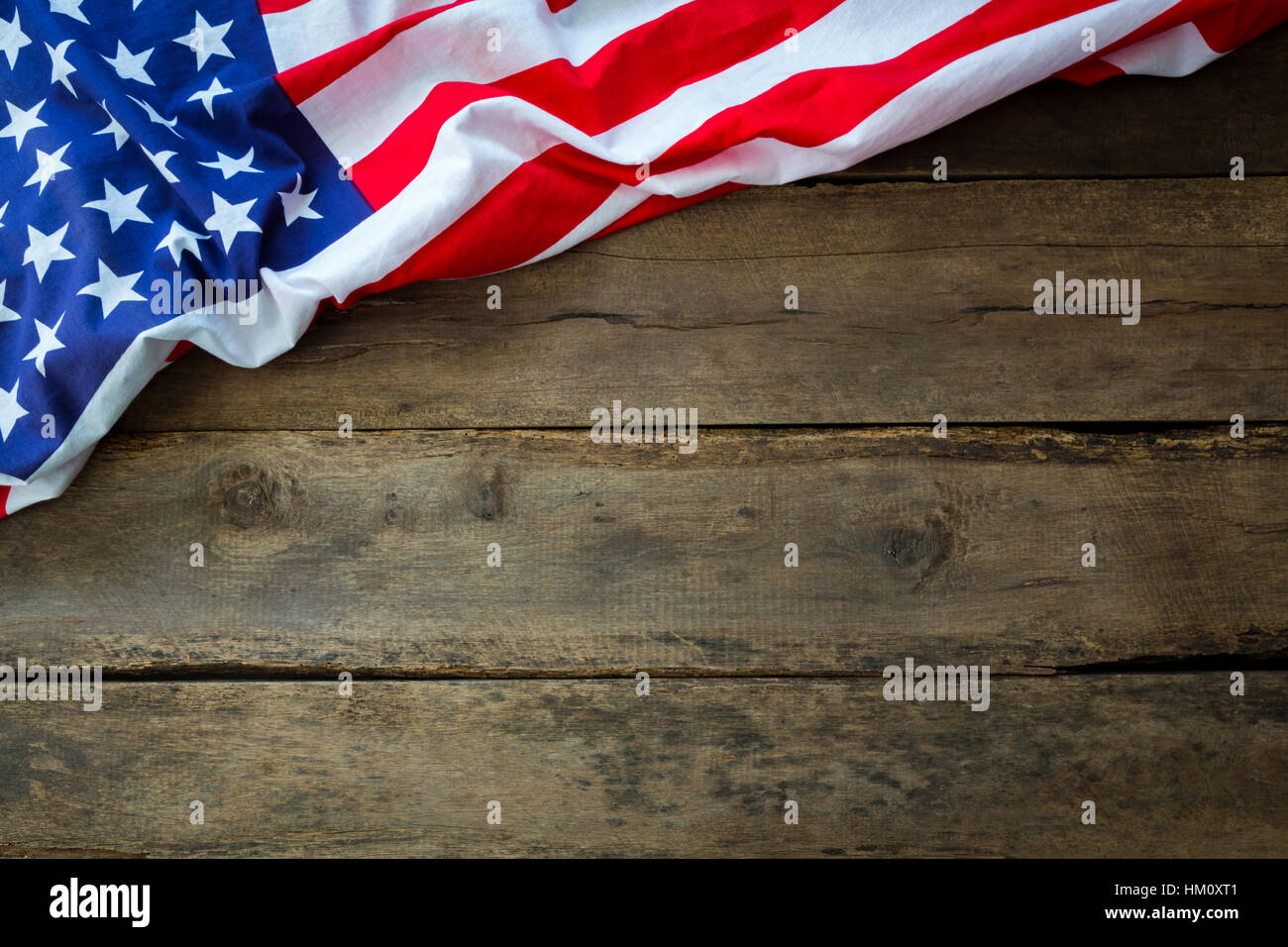 American flag on wood background Stock Photo - Alamy