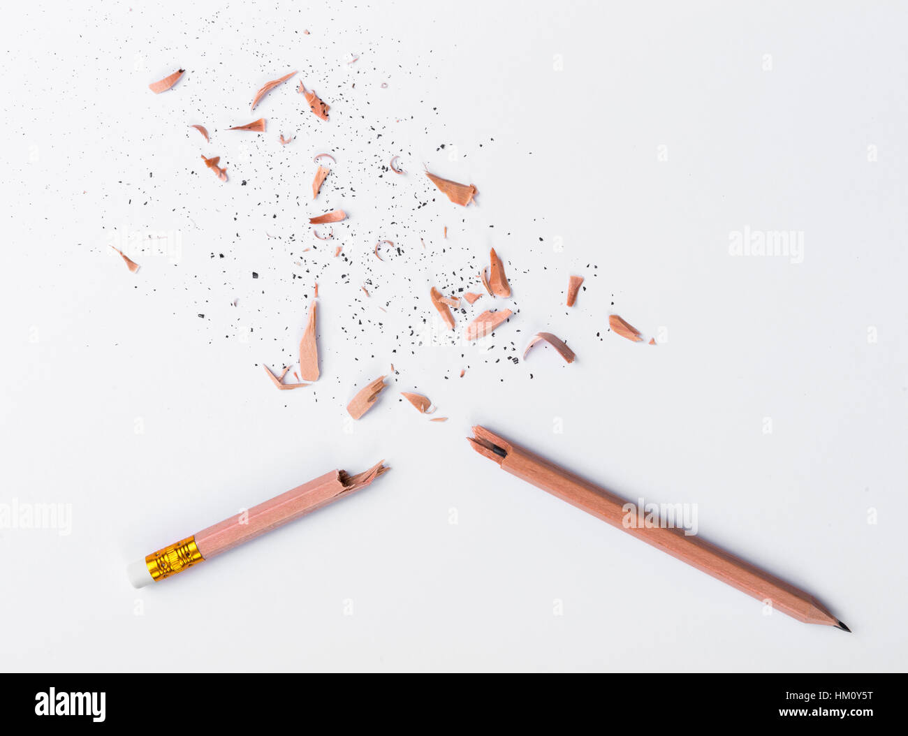 Broken Pencil on white paper Stock Photo - Alamy