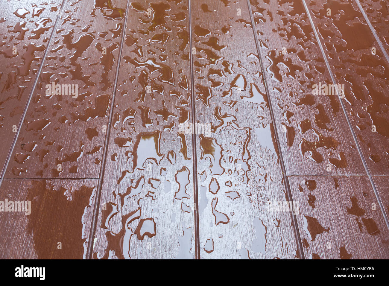 Water drop on a wood Stock Photo - Alamy