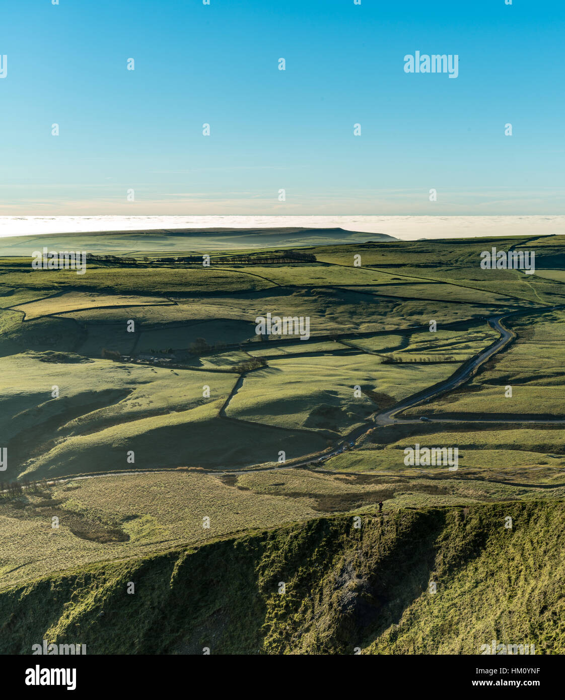 Lone photographer takes picture of the Peak District as viewed from Mam ...
