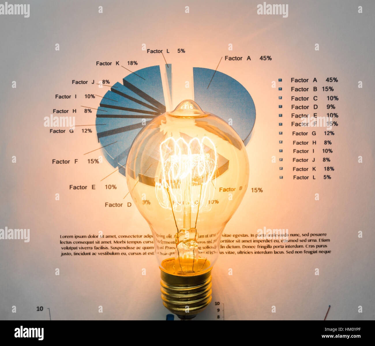 Light bulb with business graph Stock Photo - Alamy
