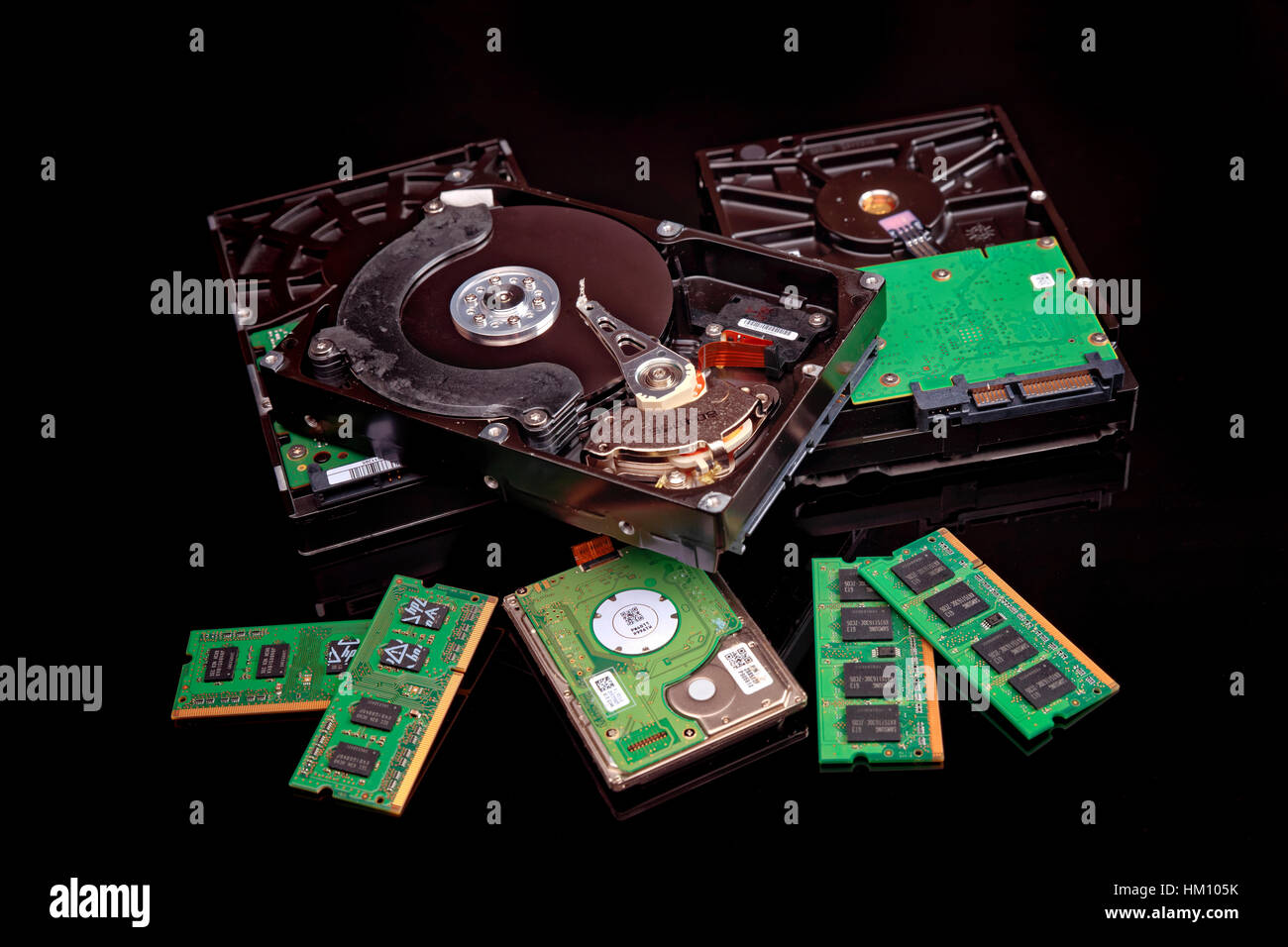 Hard disk and memory Stock Photo - Alamy
