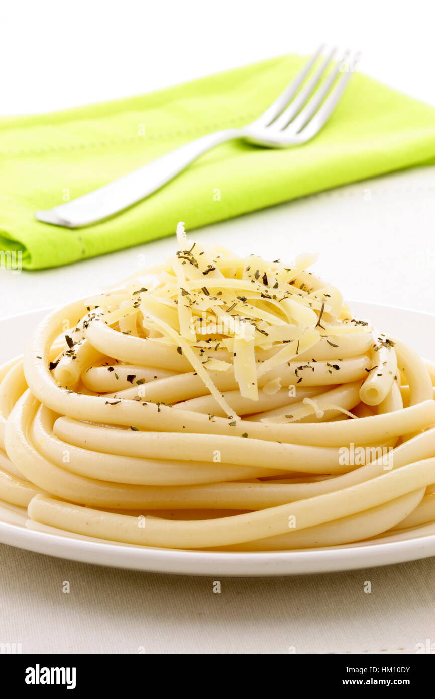 delicious italian plain bucatini with italian herbs fresh butter and ...