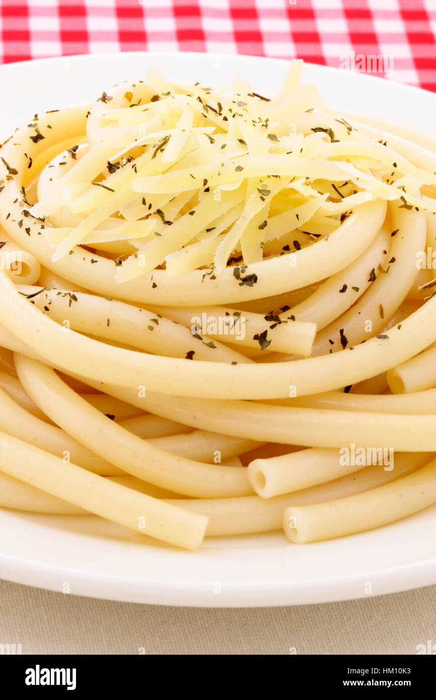 delicious italian plain bucatini with italian herbs fresh butter and ...