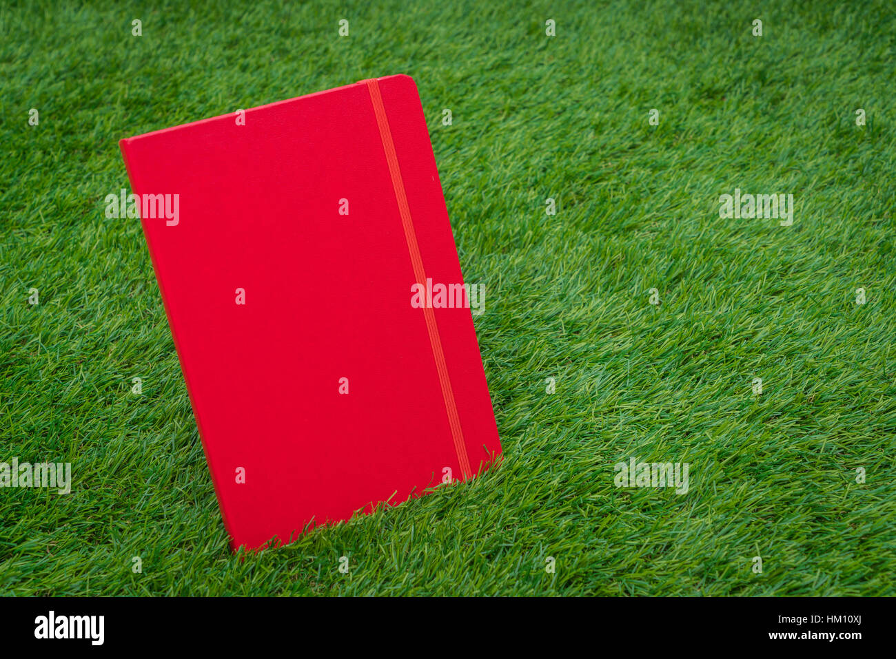 Notebook on spring green grass Stock Photo - Alamy