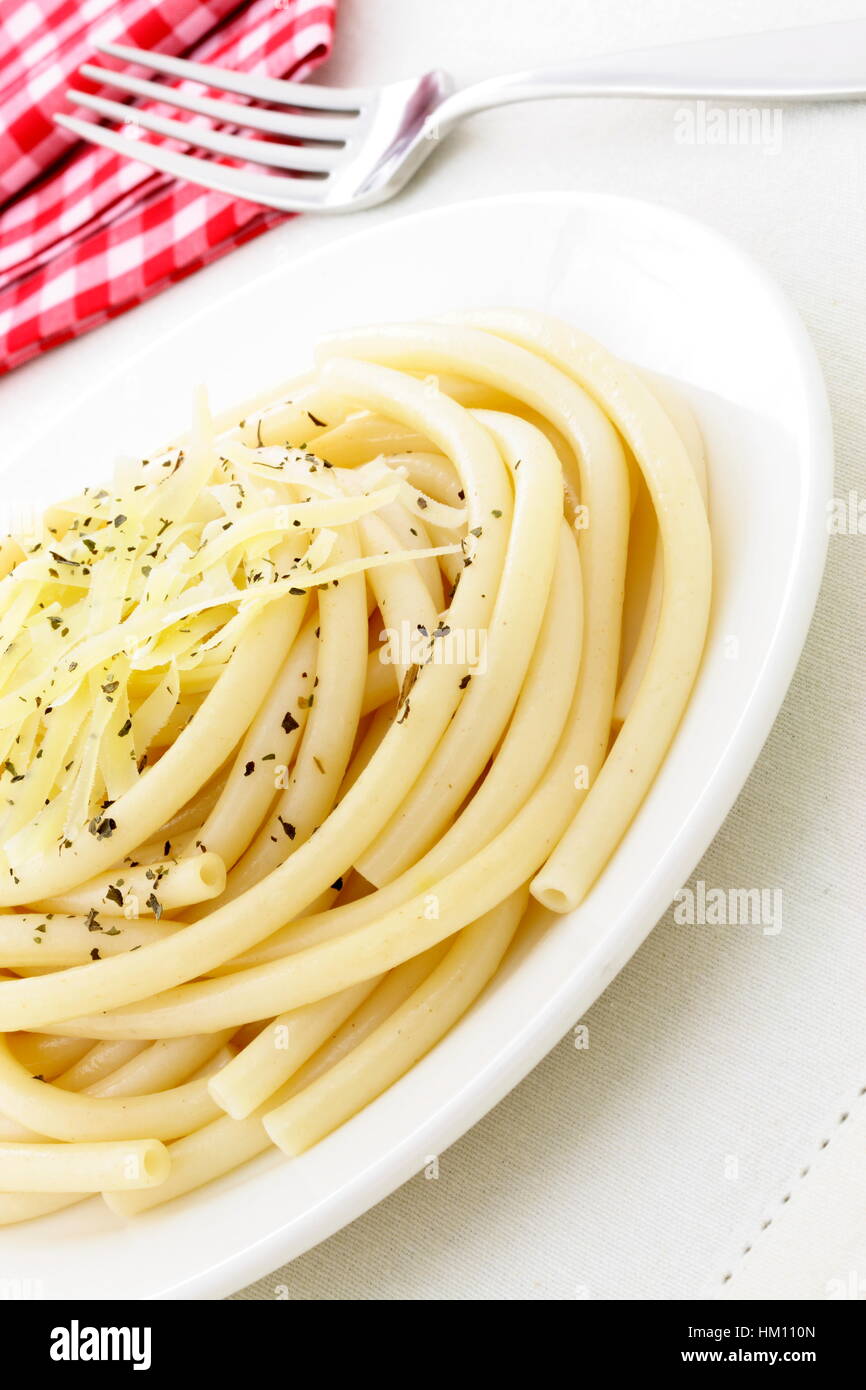 delicious italian plain bucatini with italian herbs fresh butter and ...