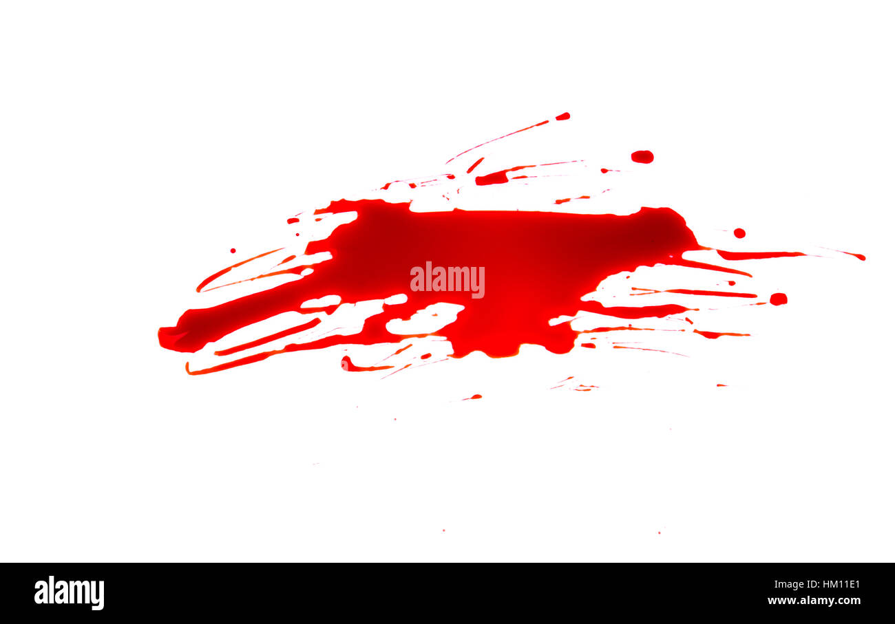 Halloween concept : Blood splatter on white background Stock Photo - Alamy