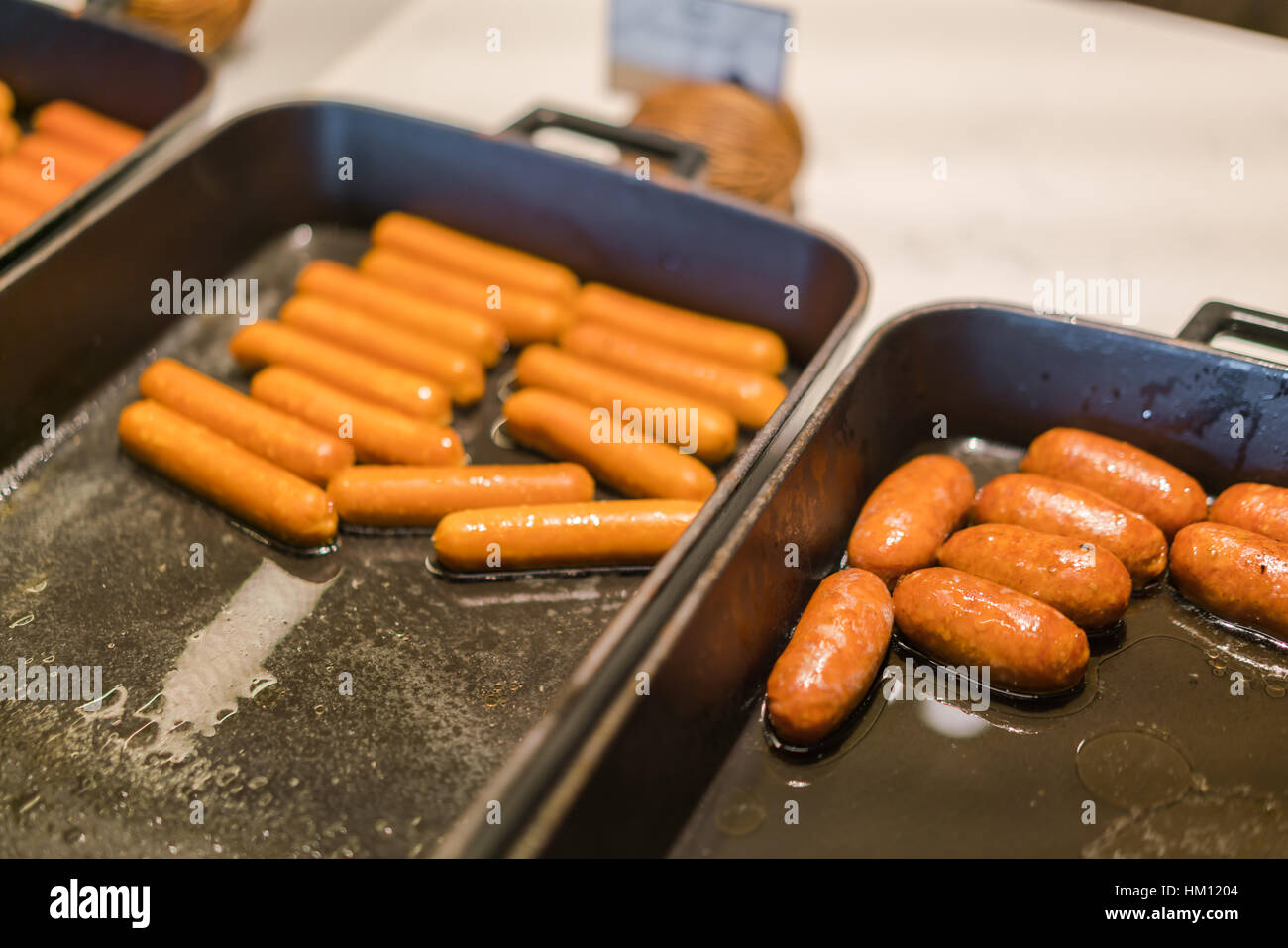 Breakfast buffet with sausages Stock Photo - Alamy