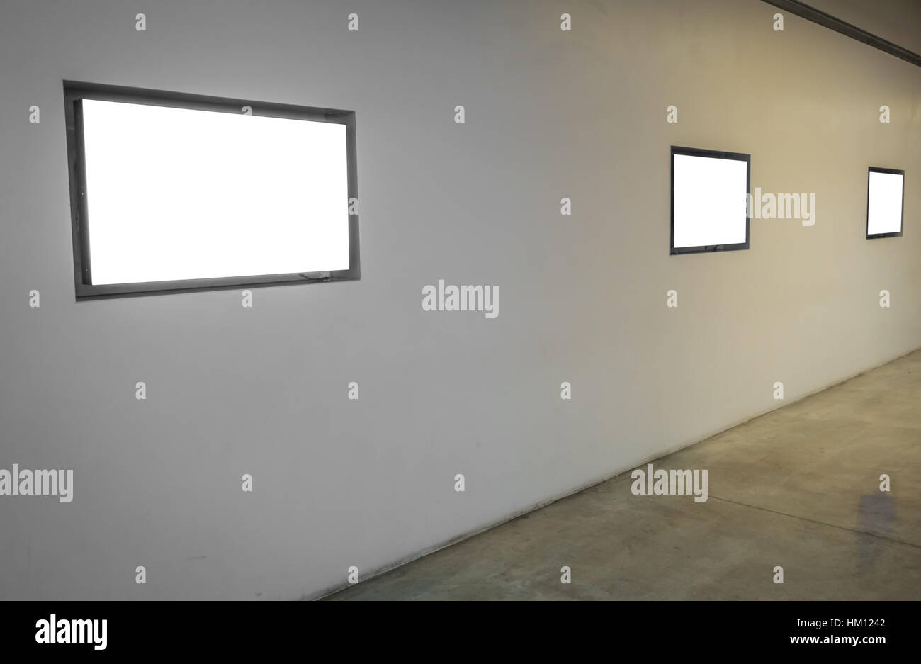 TV screen on wall Stock Photo - Alamy