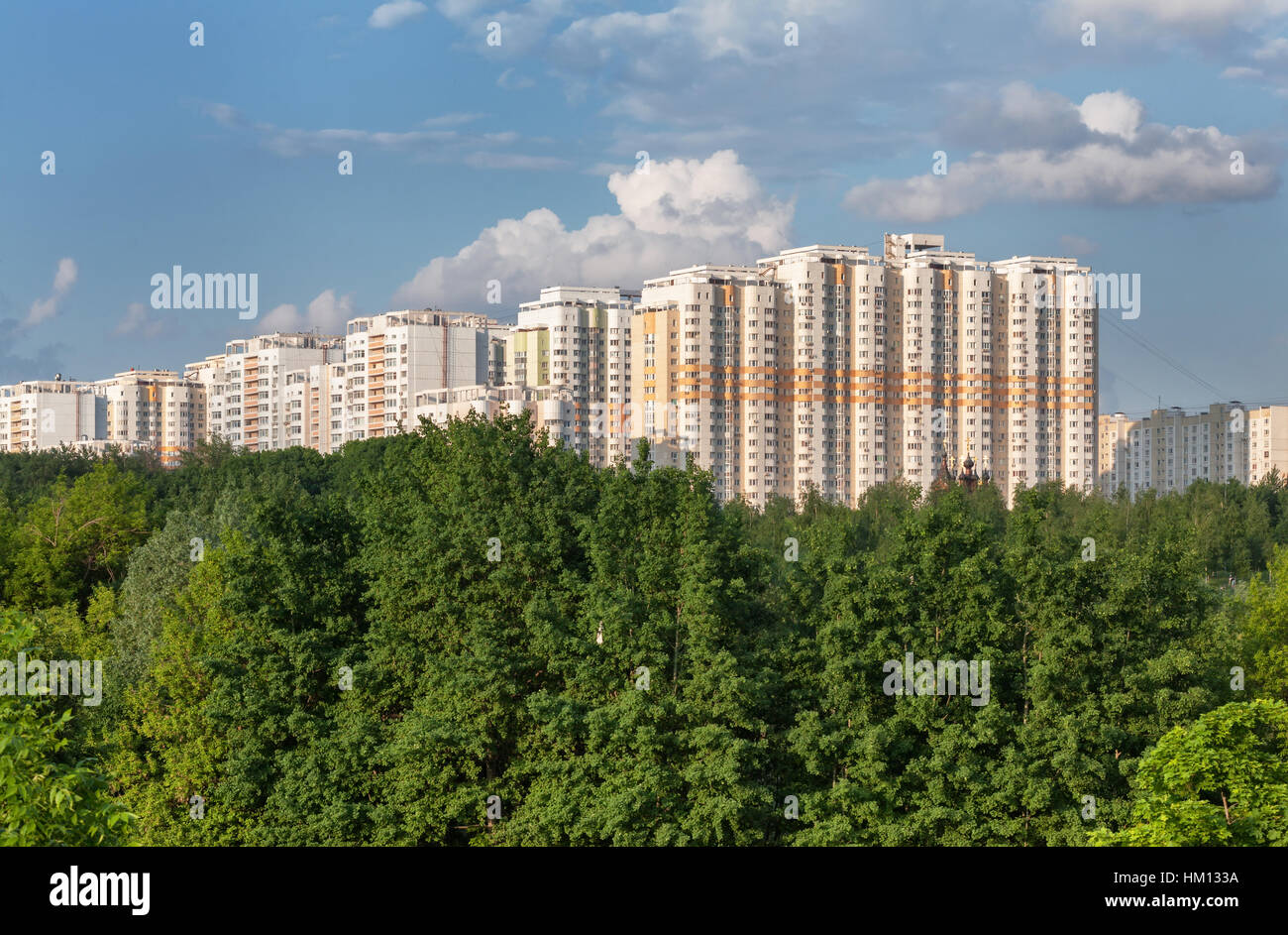 Modern multistorey apartment buildings for the forest canopy Stock ...