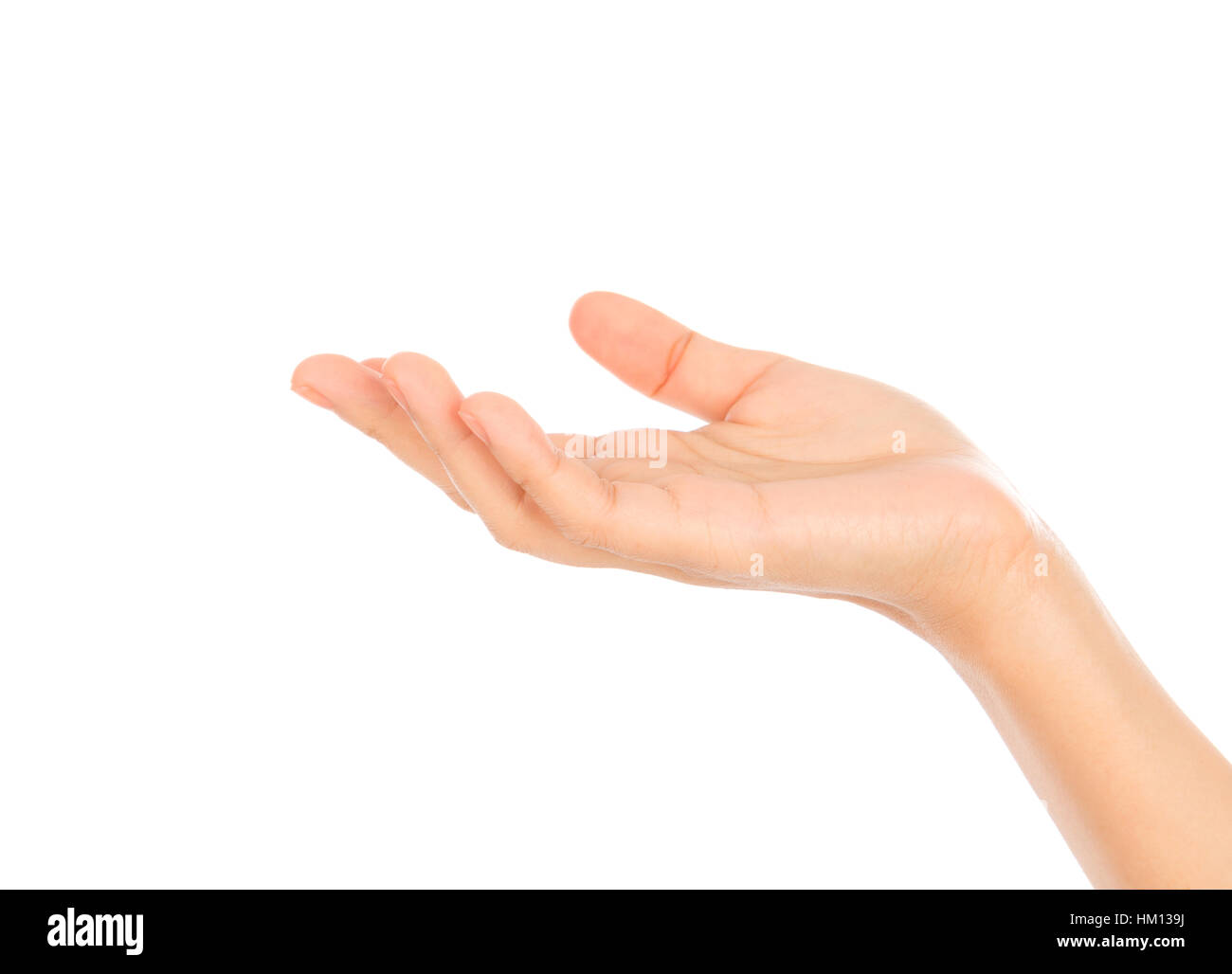 Beautiful woman hand holding isolated on white background Stock Photo ...