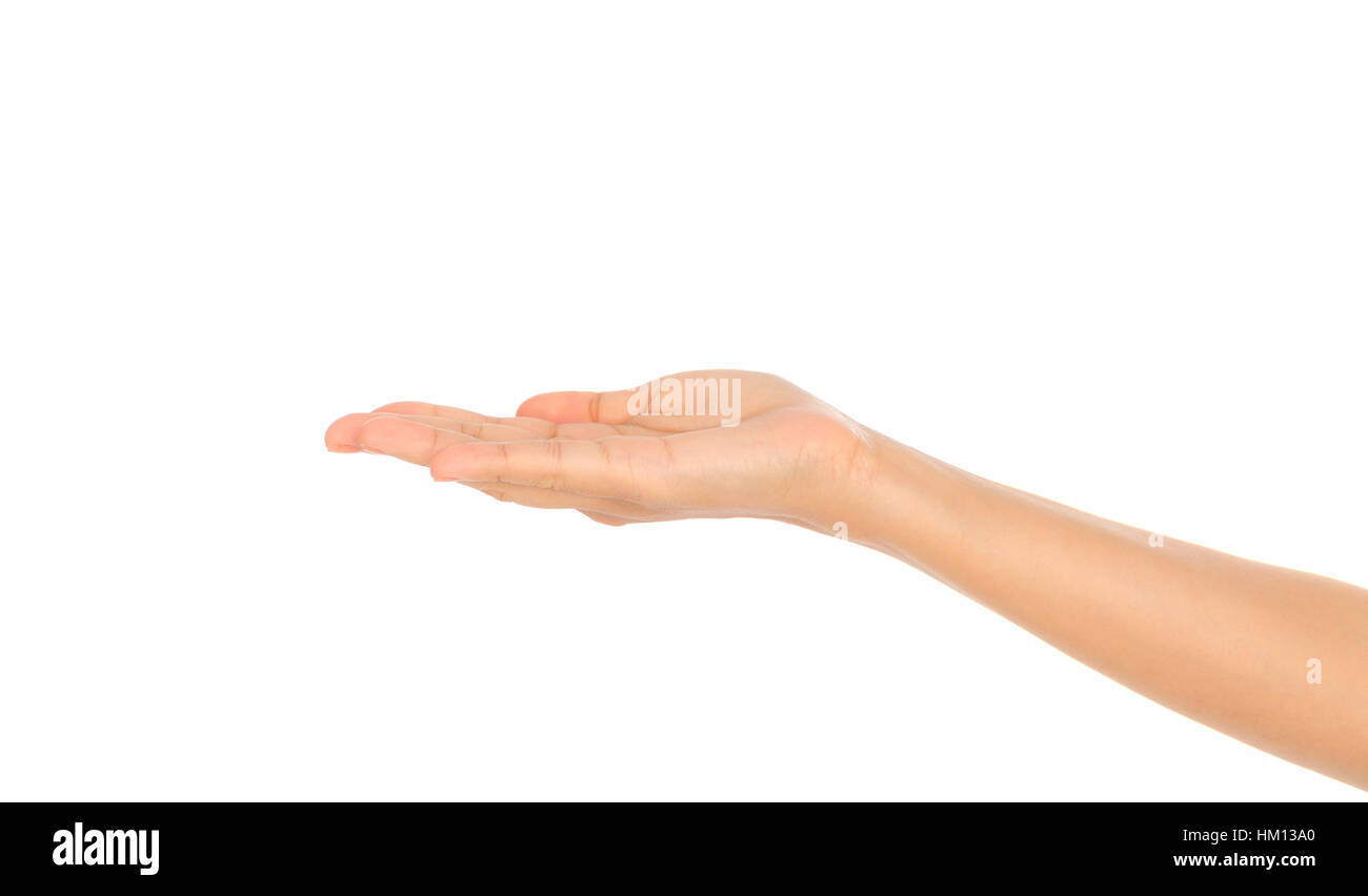 Beautiful woman hand holding isolated on white background Stock Photo ...