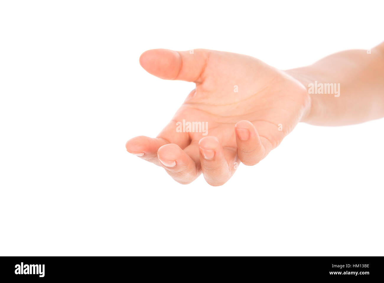 Beautiful woman hand holding isolated on white background Stock Photo ...