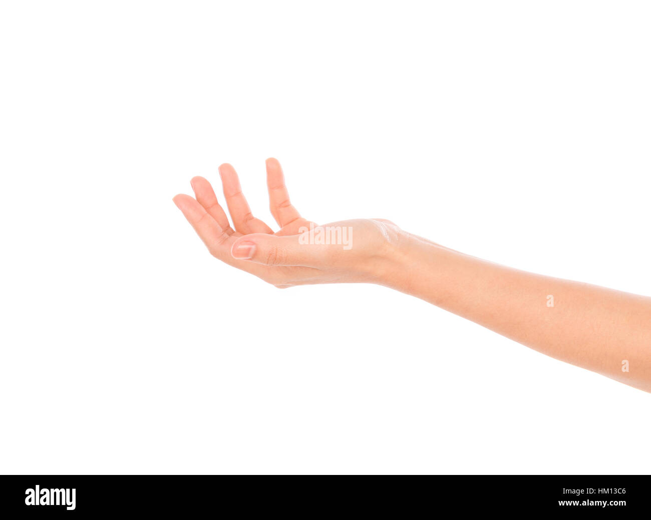 Beautiful woman hand holding isolated on white background Stock Photo ...