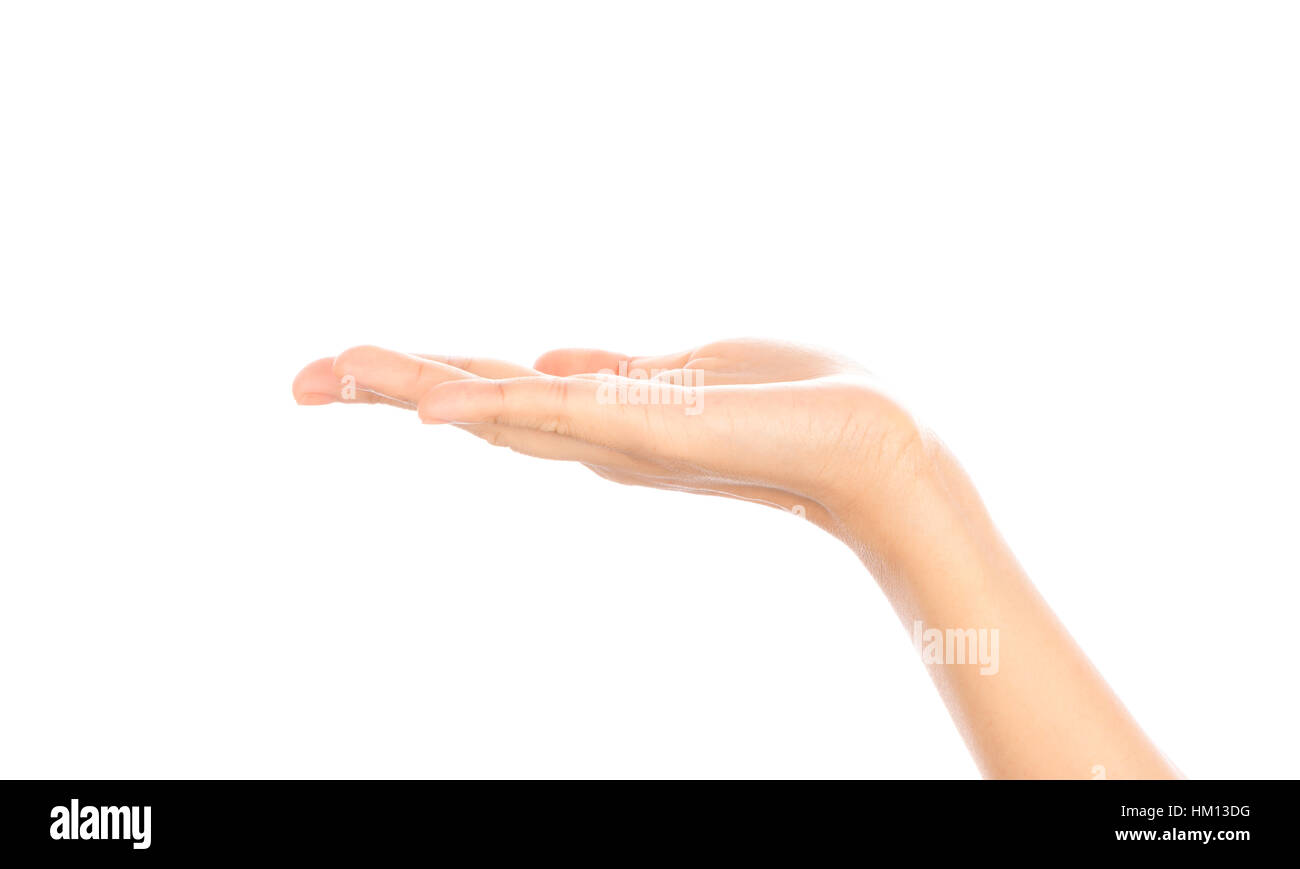 Beautiful woman hand holding isolated on white background Stock Photo ...