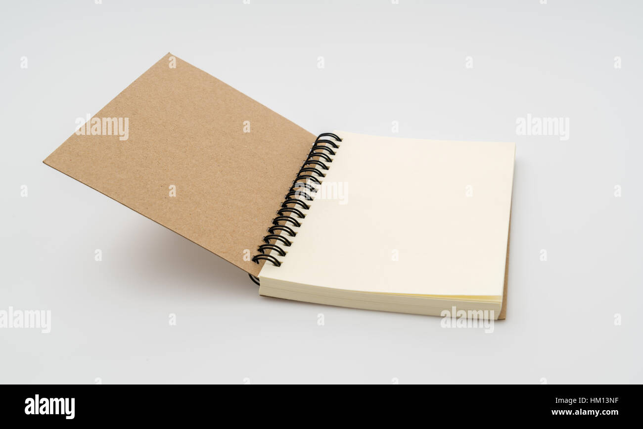Blank Note book mock up on white background Stock Photo - Alamy