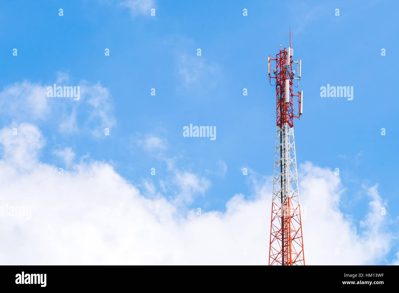 Telecommunication tower with beautiful sky Stock Photo - Alamy