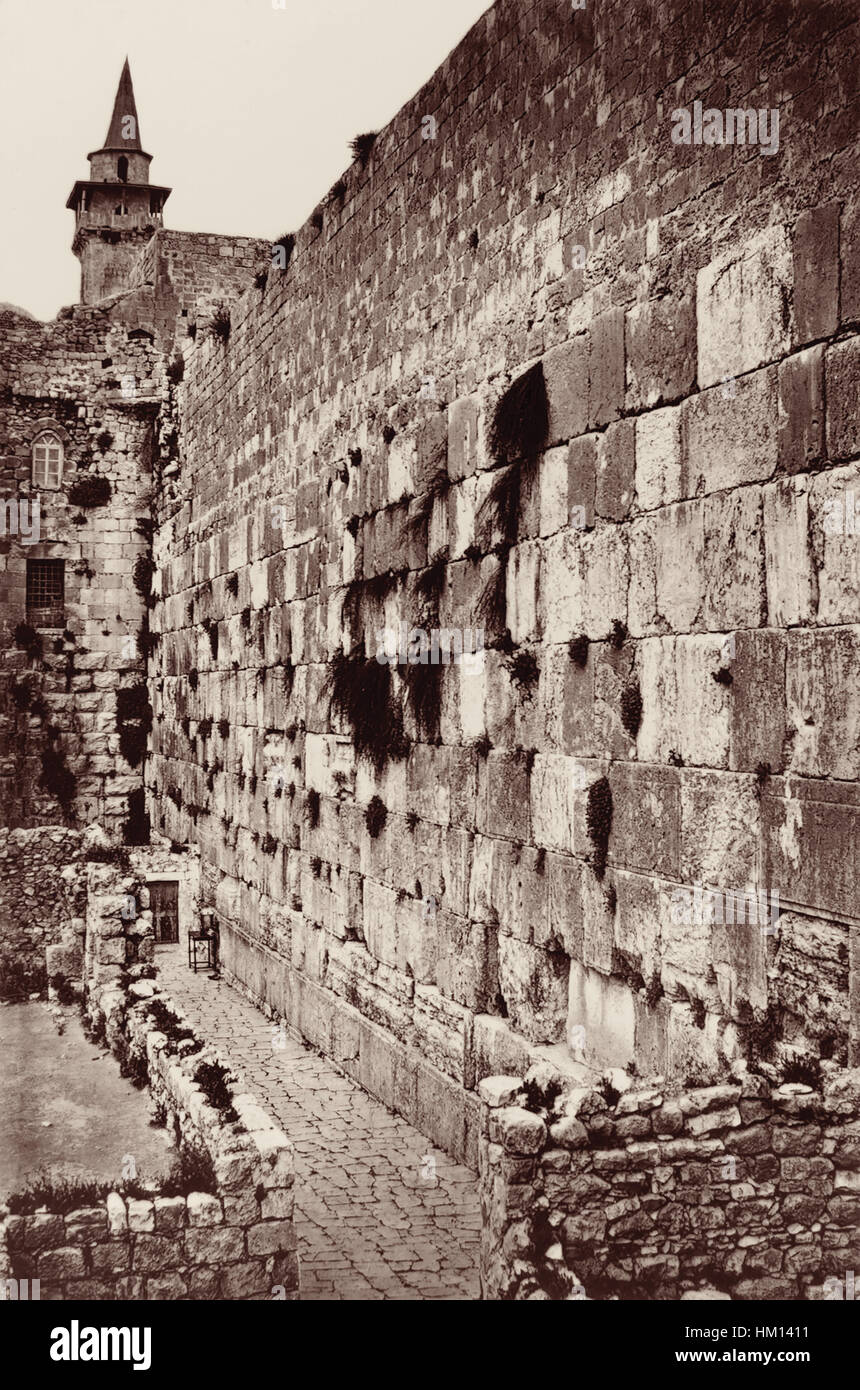 The Wailing Wall (or Western Wall or Kotel) in Jerusalem, c1881. (Photo ...