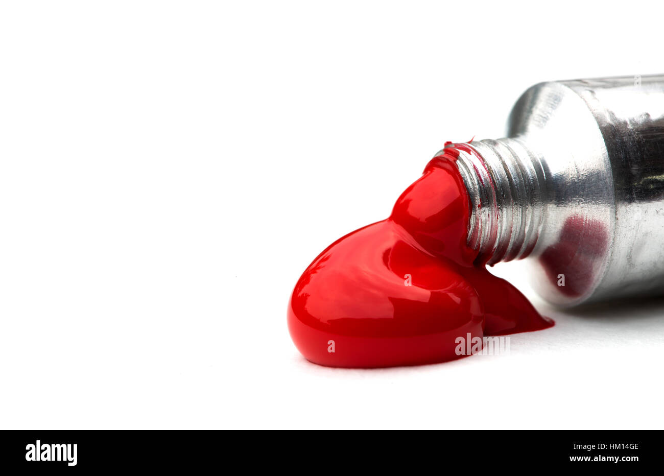 Red acrylic paints in tubes Stock Photo - Alamy