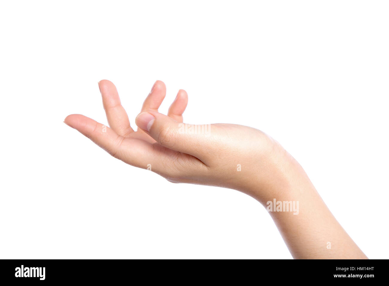 Beautiful woman hand holding isolated on white background Stock Photo ...