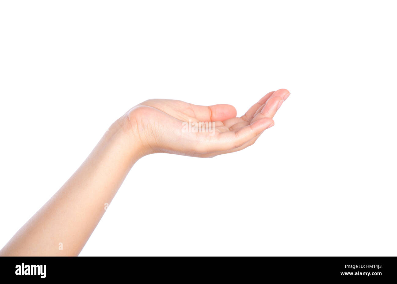 Beautiful woman hand holding isolated on white background Stock Photo ...