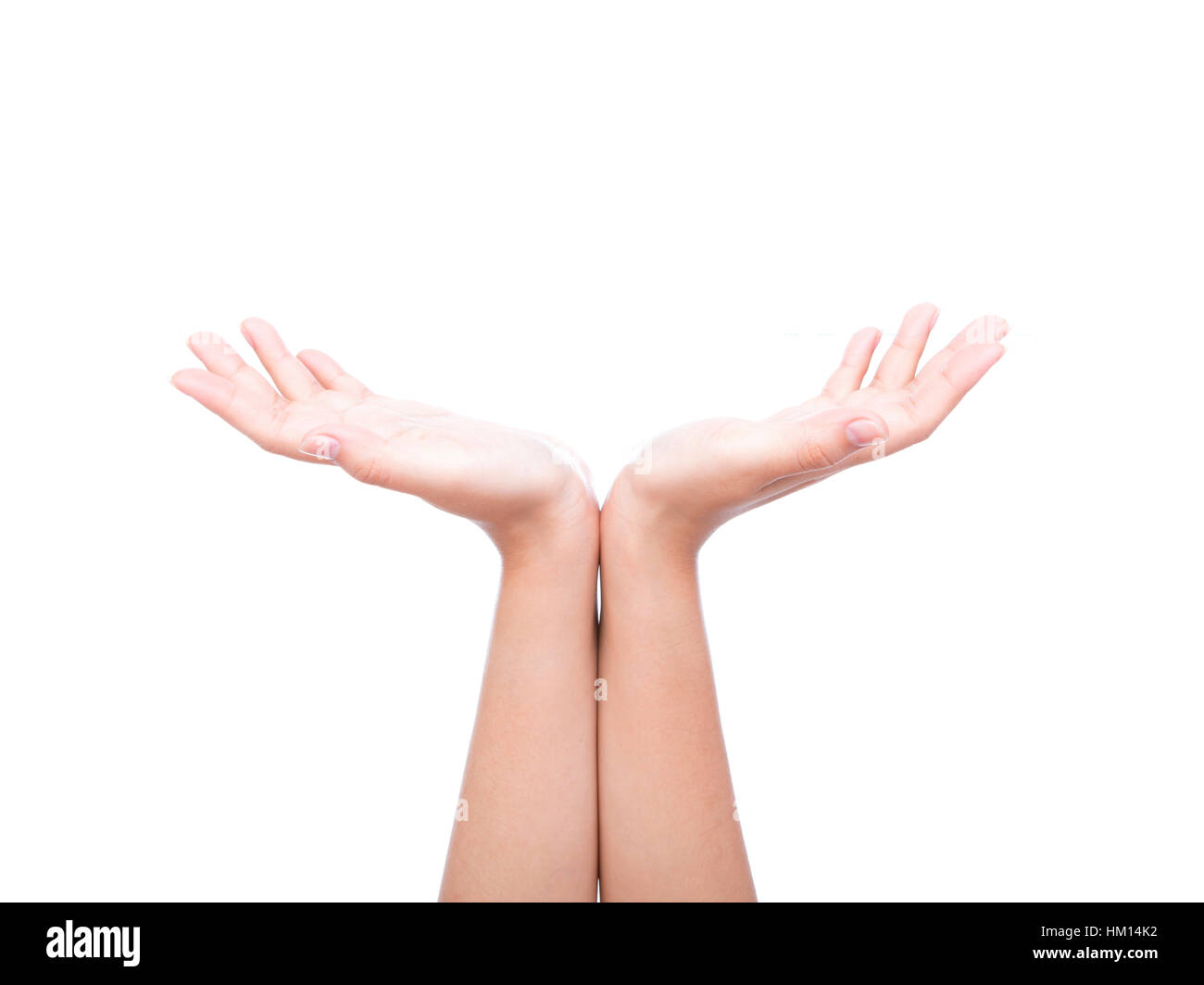 Two hands isolated on white background Stock Photo - Alamy
