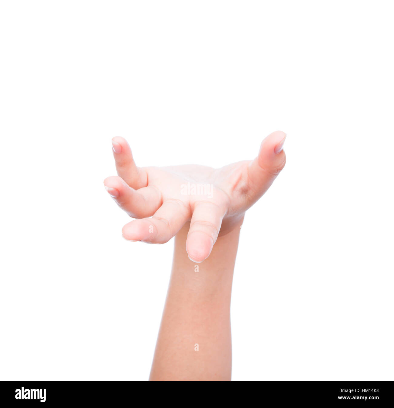 Beautiful woman hand holding isolated on white background Stock Photo ...