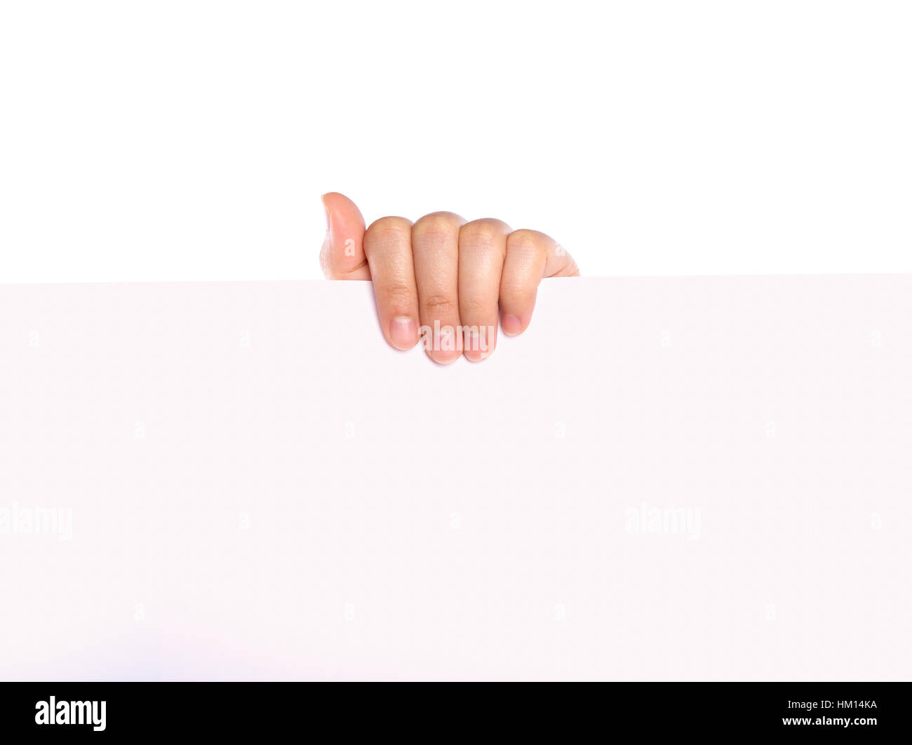 Hand and paper isolated on white background Stock Photo - Alamy