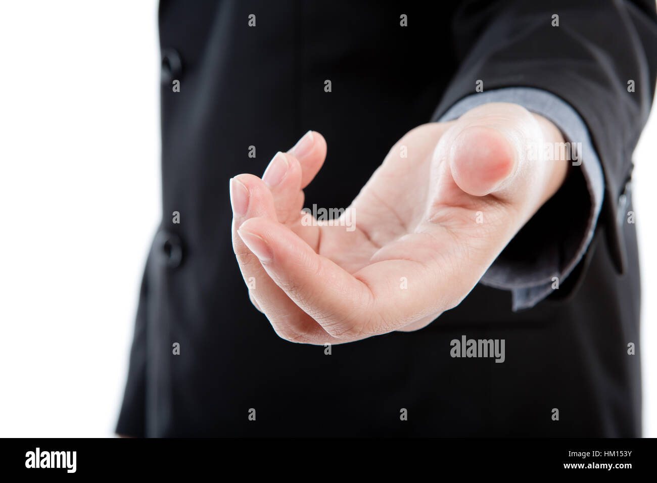 Open hand of business man Stock Photo - Alamy