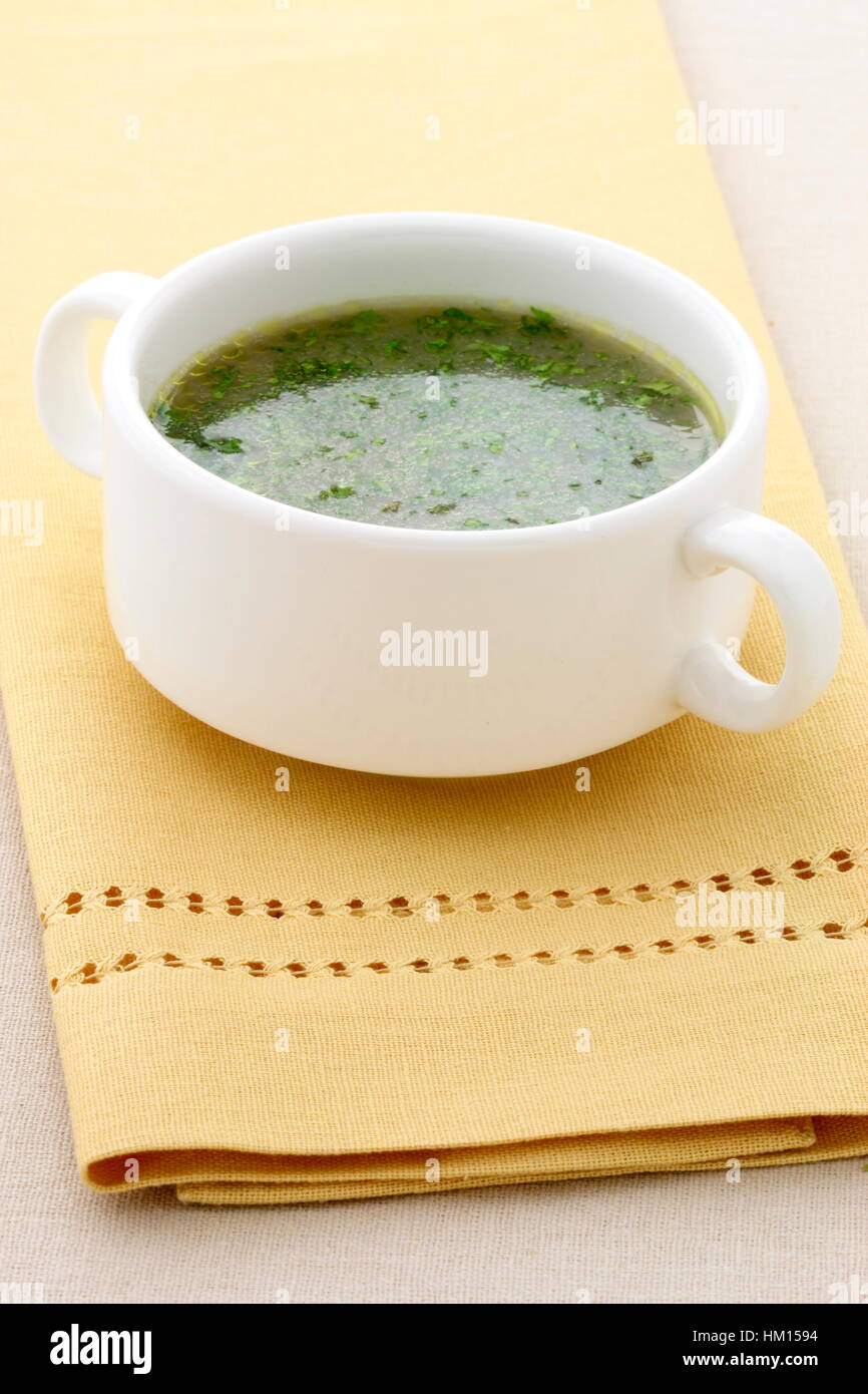 delicious chicken broth Stock Photo - Alamy