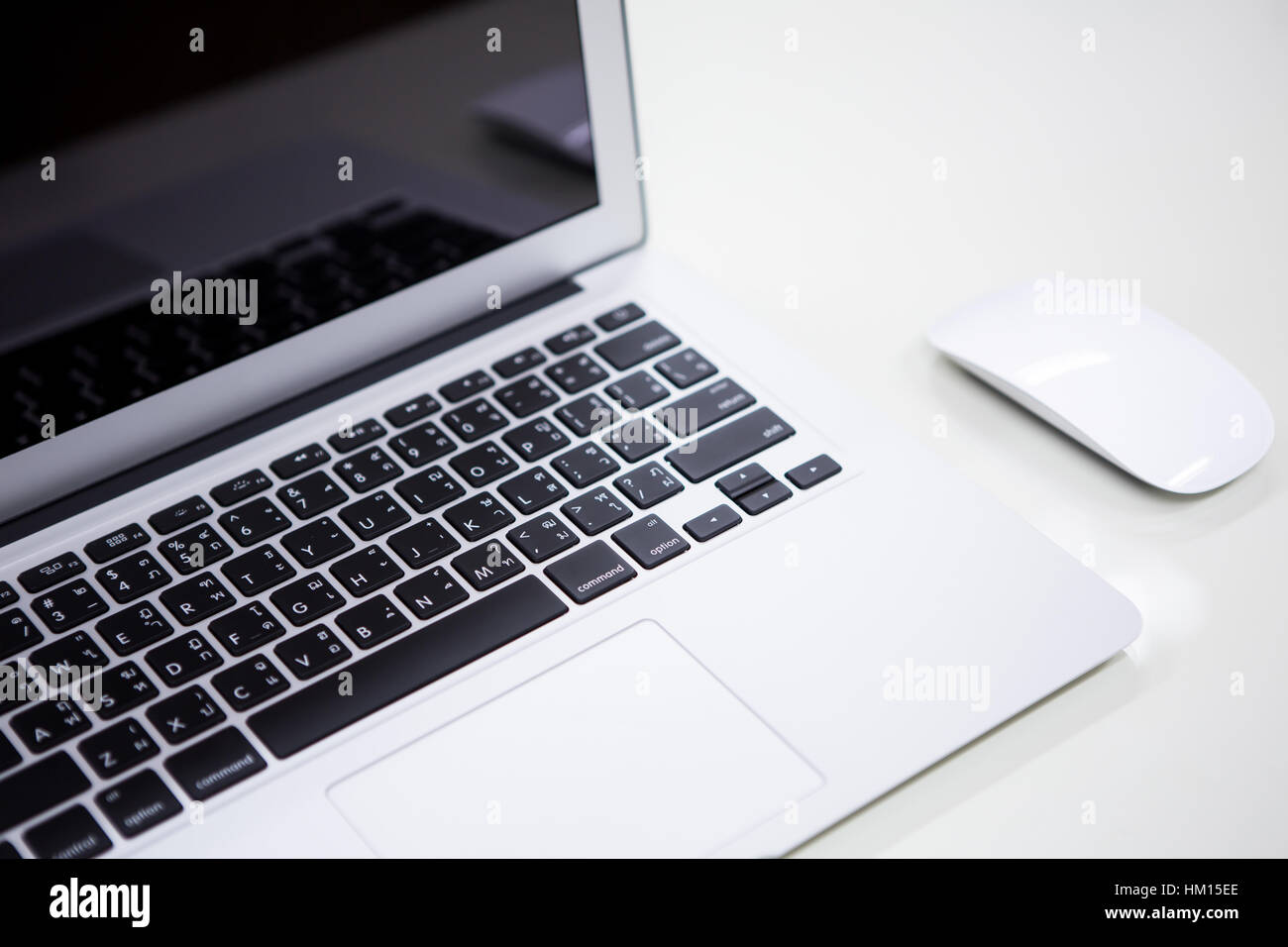 laptop and mouse Stock Photo - Alamy