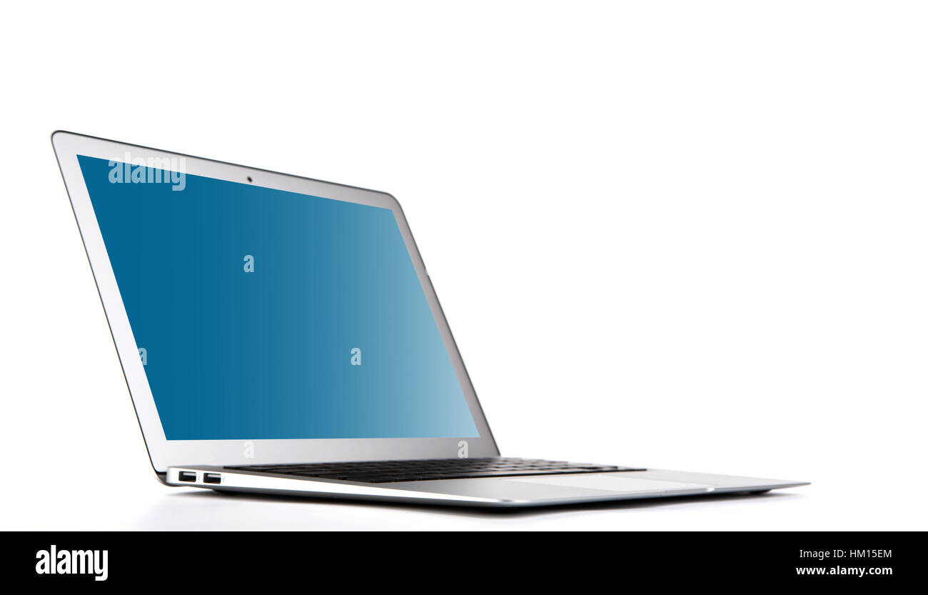Laptop isolated on white background Stock Photo - Alamy