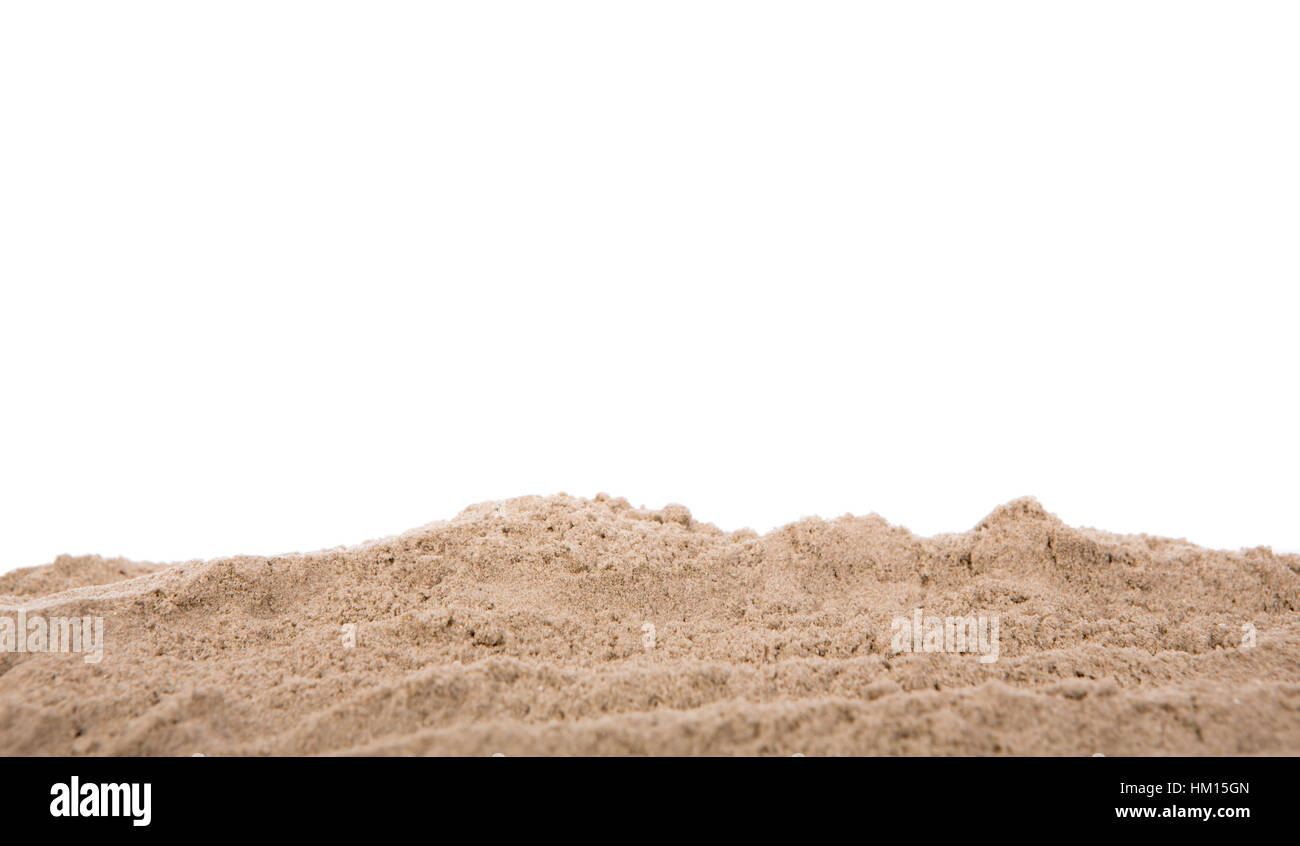 Sand scattering isolated on white background Stock Photo - Alamy