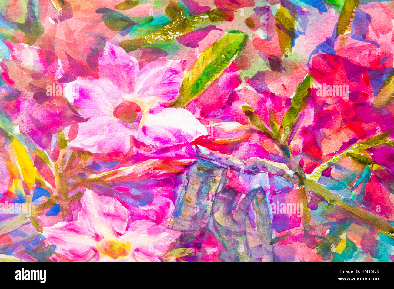 Abstract hand painted flower watercolor background Stock Photo - Alamy