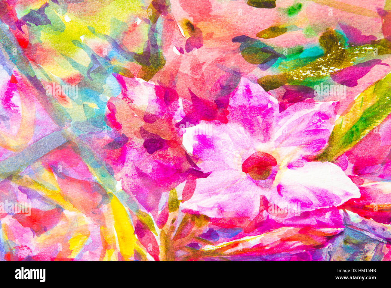 Abstract hand painted flower watercolor background Stock Photo - Alamy