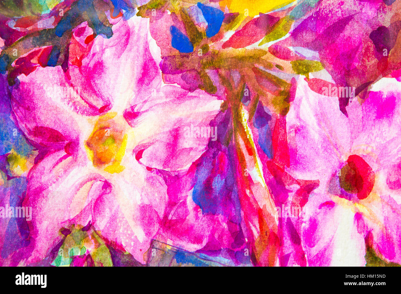 Abstract hand painted flower watercolor background Stock Photo - Alamy