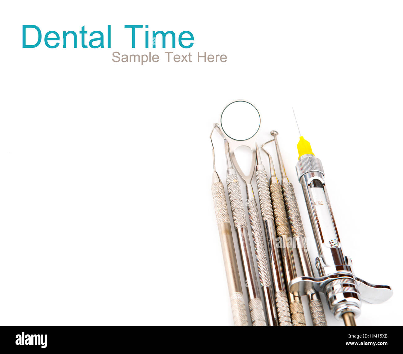 Dental tools and equipment. Over white background Stock Photo - Alamy