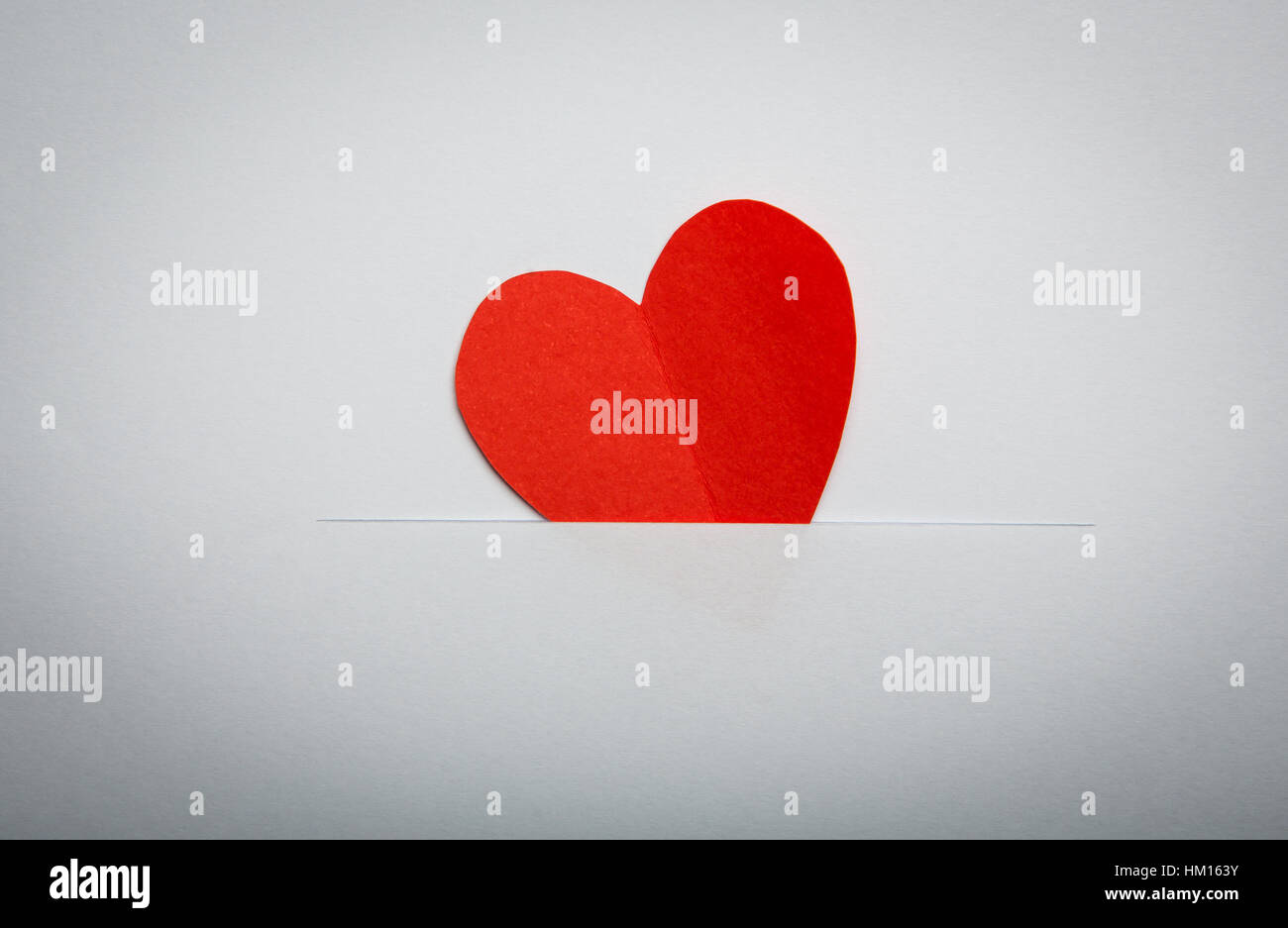 Paper heart shape symbol for Valentines day with copy space for text or ...