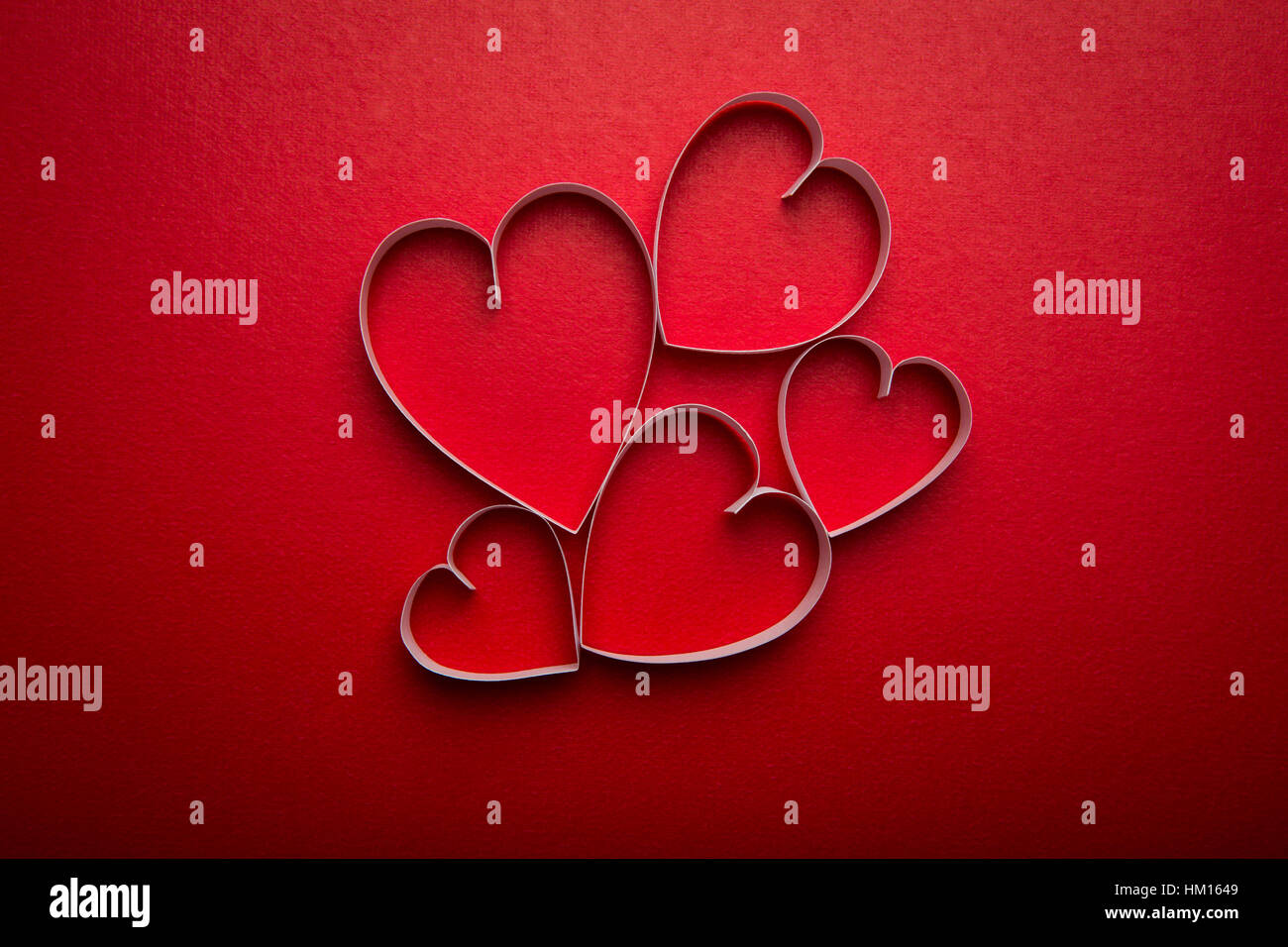 Paper heart shape symbol for Valentines day with copy space for text or ...