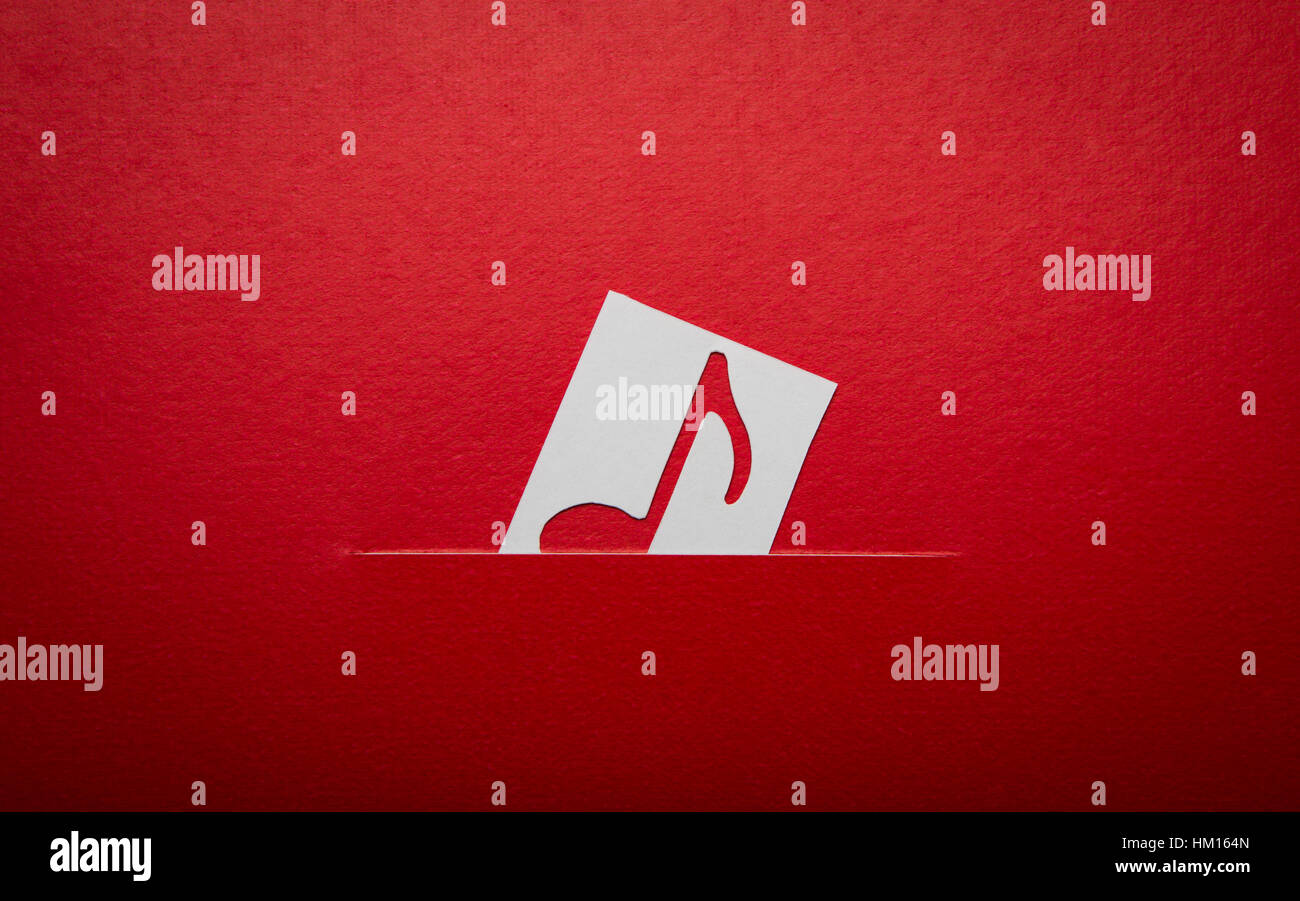 Paper cut of music note with copy space for text or design Stock Photo ...