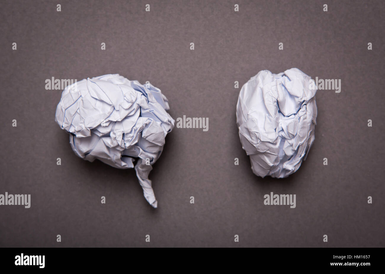 Medical background, Crumpled paper brain shape with copy space for text ...