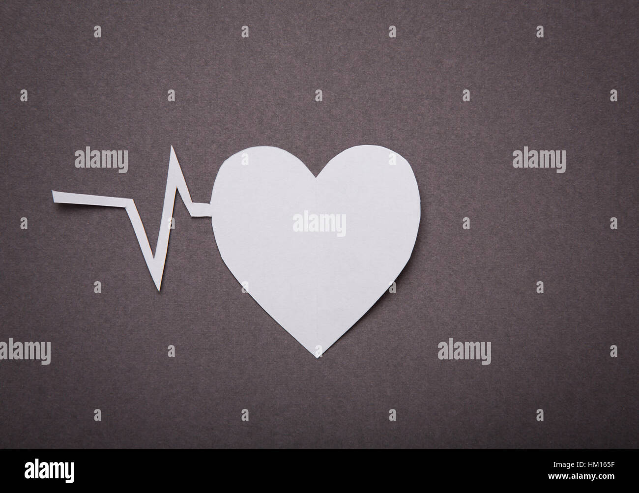 Medical background, Paper cut of Heart and pulse graph with copy space ...