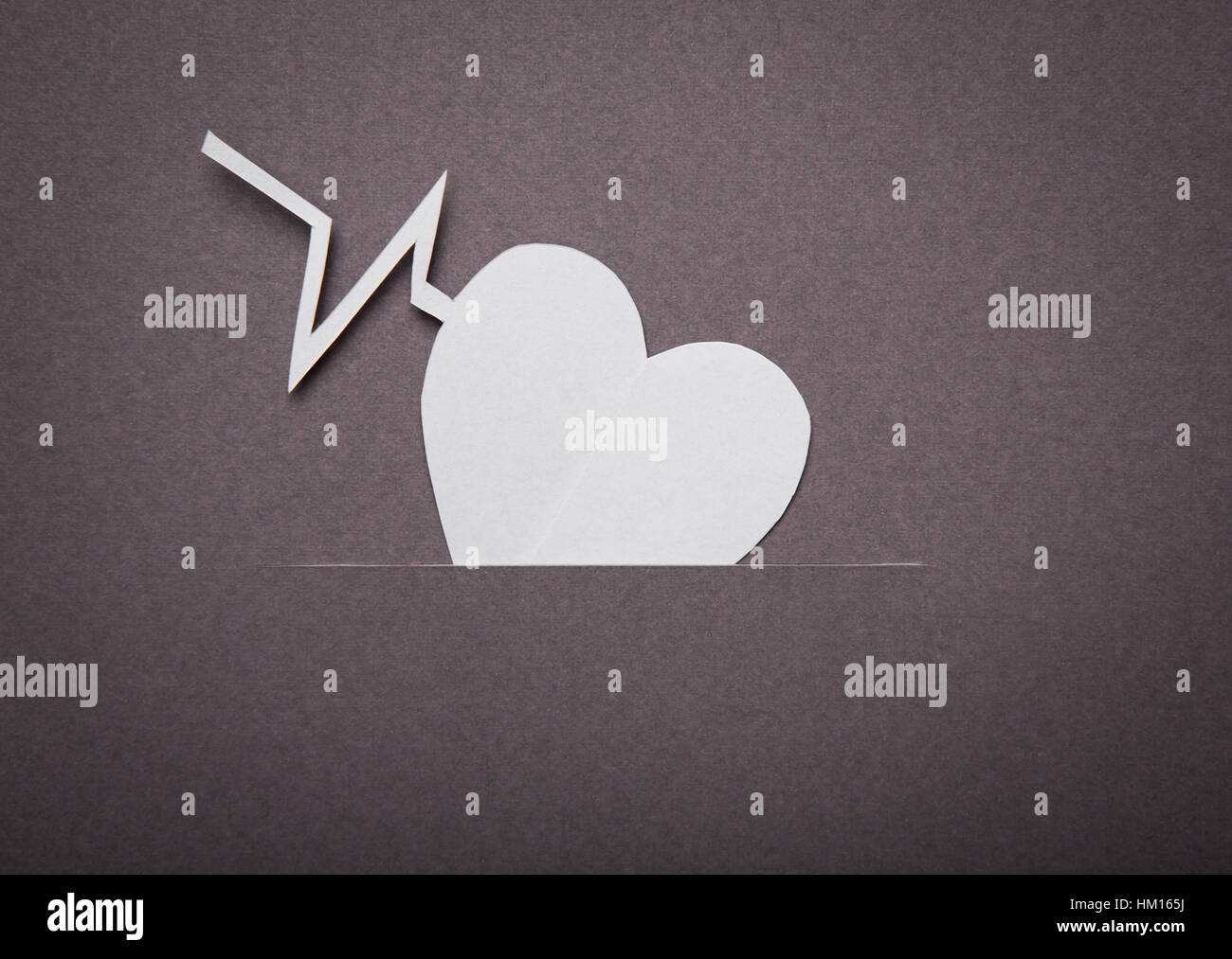 Medical background, Paper cut of Heart and pulse graph with copy space ...