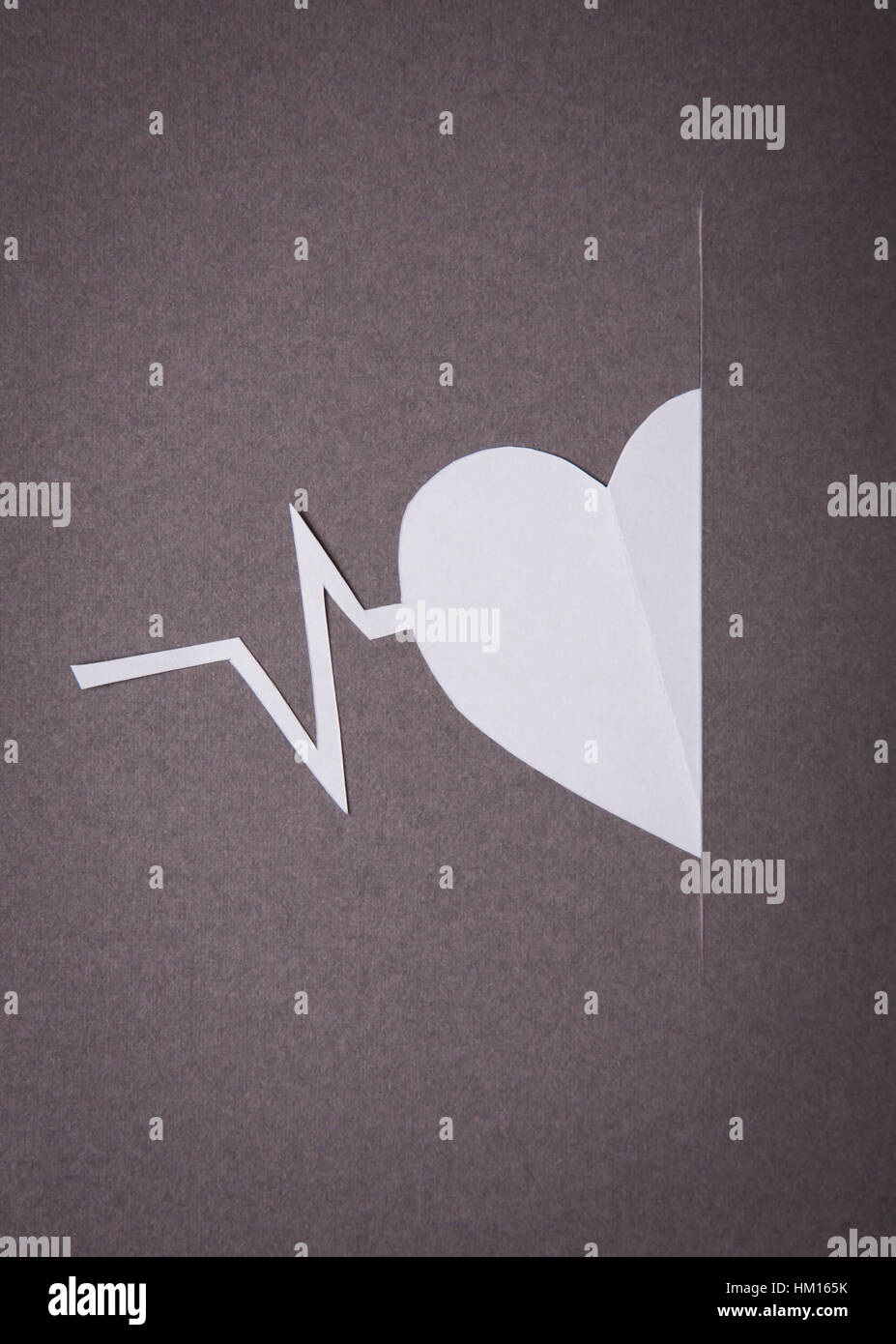 Medical background, Paper cut of Heart and pulse graph with copy space ...